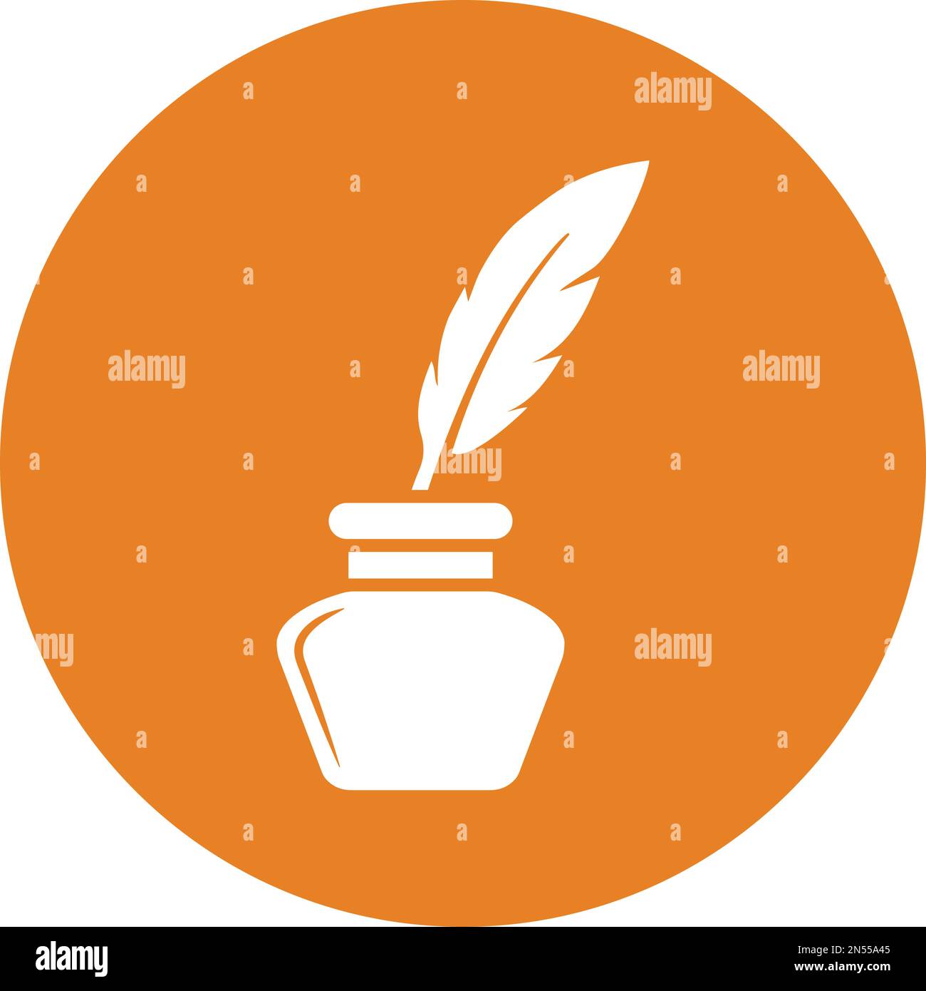 Ink pot and quill Stock Vector Images - Alamy