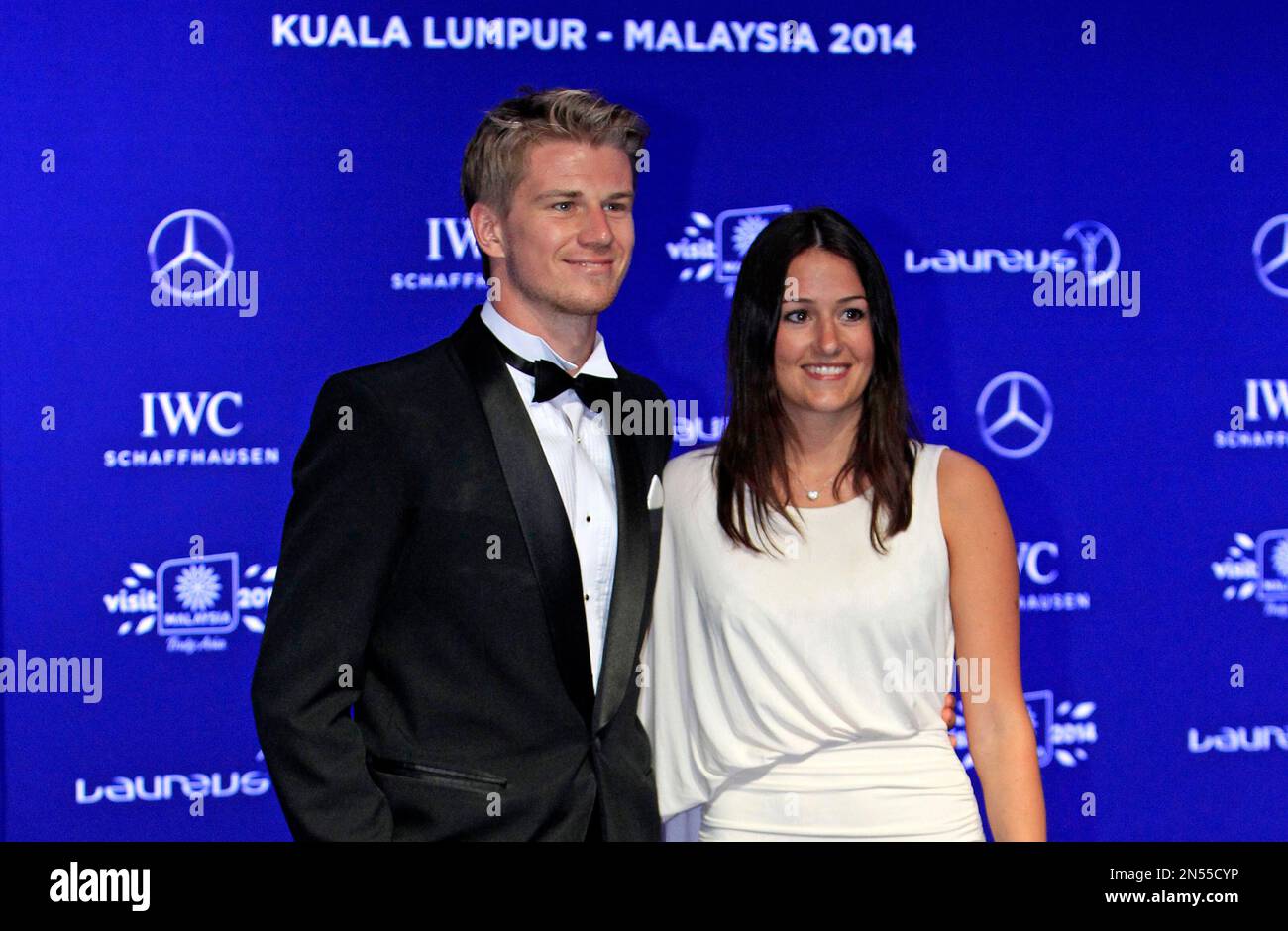 Germany's Formula One driver Nico Hulkenberg, left, and his girlfriend ...