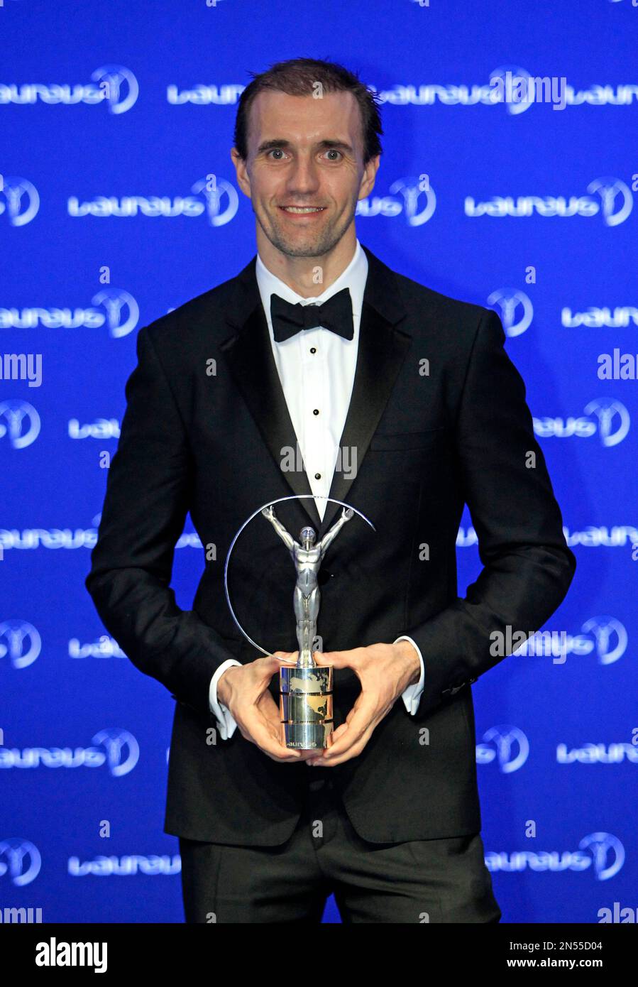 Britain's BMX rider Jamie Bestwick displays his World Action ...