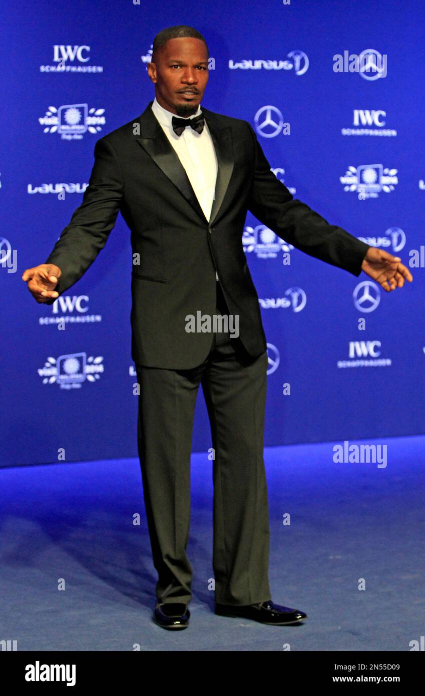 U.S. actor Jamie Foxx poses for photos upon arriving at the Laureus ...