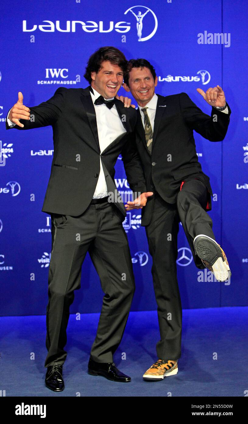 Laureus Ambassador Michael Teuber, right, and Germany's windsurfer ...