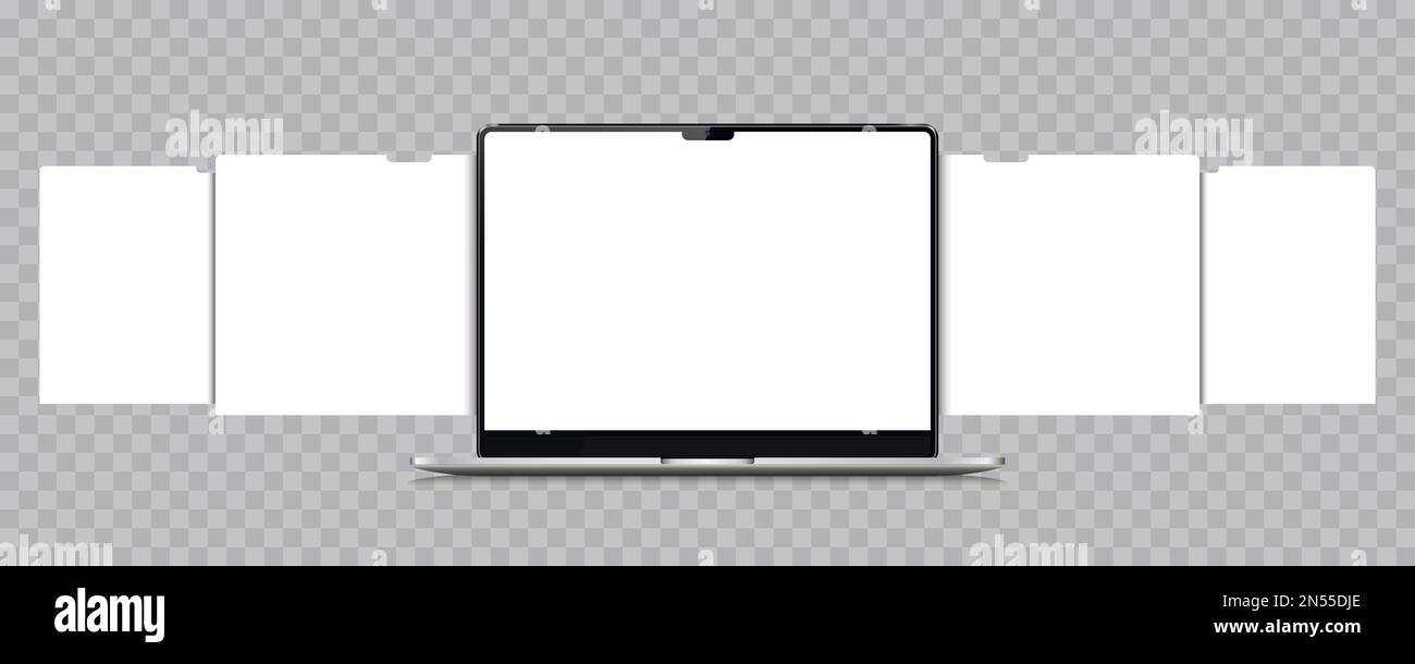Laptop with blank web pages. Mockup for showing screenshots of web ...