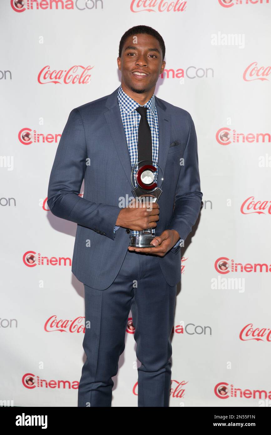 Chadwick Boseman arrives at the CinemaCon Big Screen Achievement Awards ...