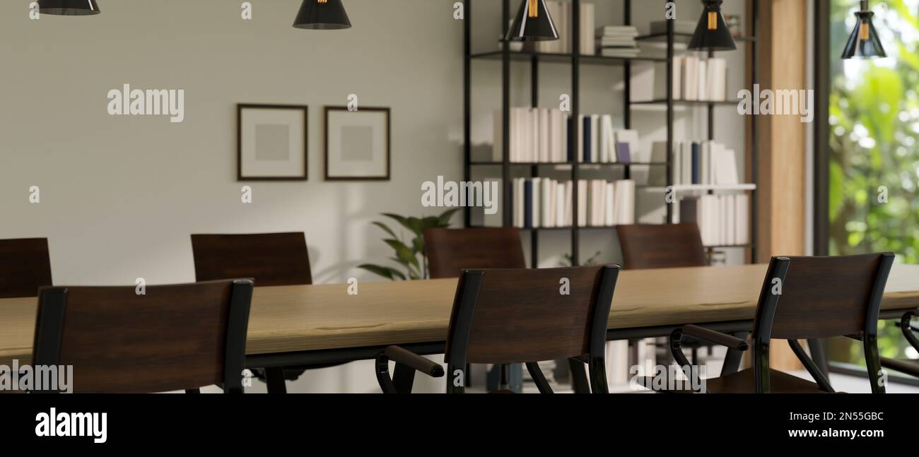Modern contemporary meeting room interior design with modern wood ...