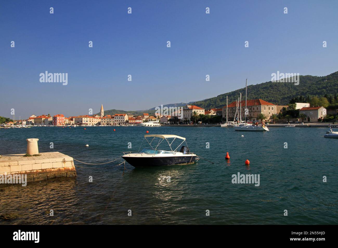 Old harbour in Stari Grad on Hvar Island, Croatia Stock Photo - Alamy