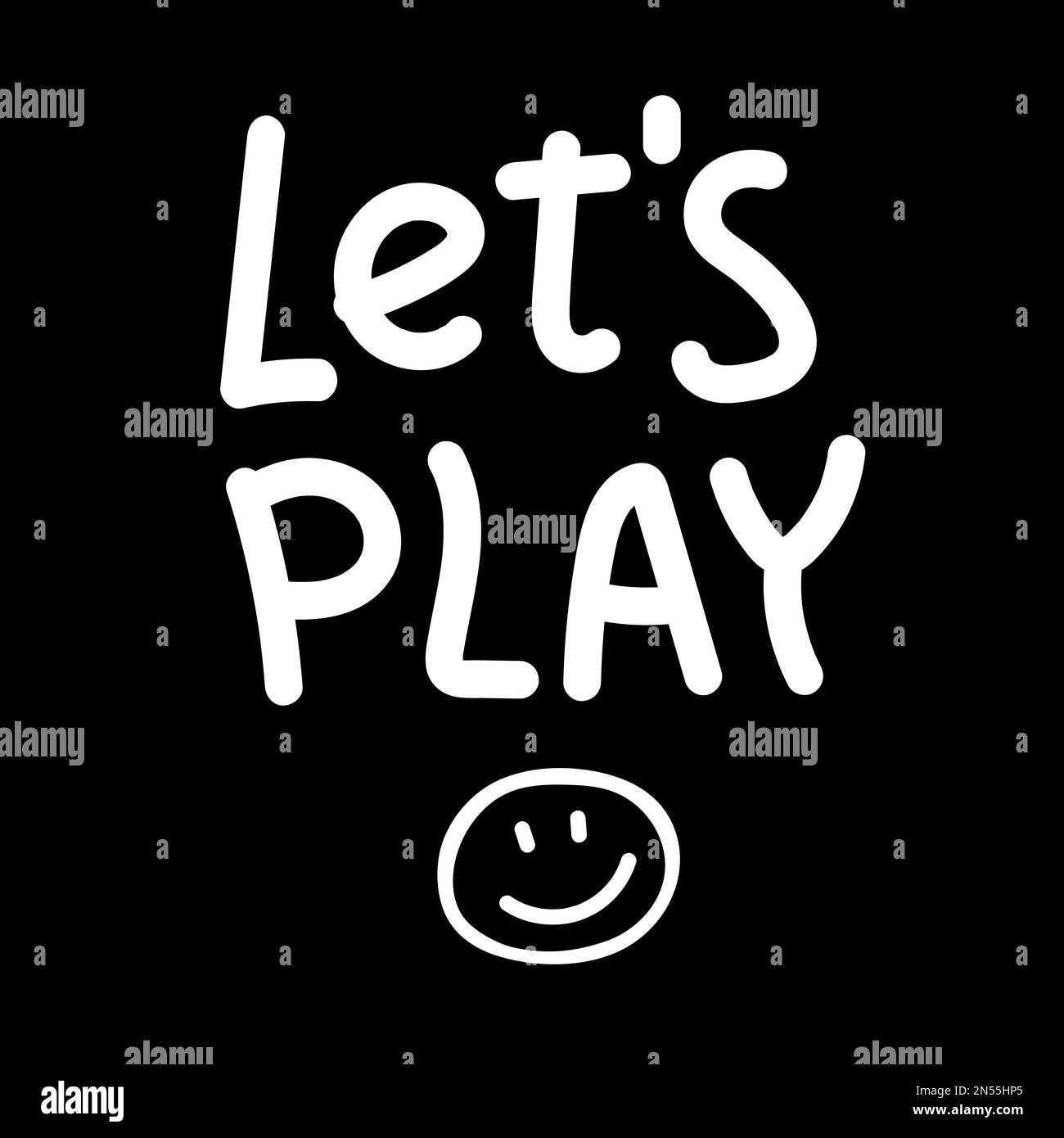 Let's Play sign. lettering hand drawing word Bright art Stock Vector ...