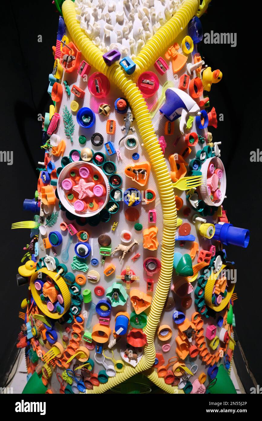 Detail of outsider, Folk art San Gennaro parade, festival figure made ...