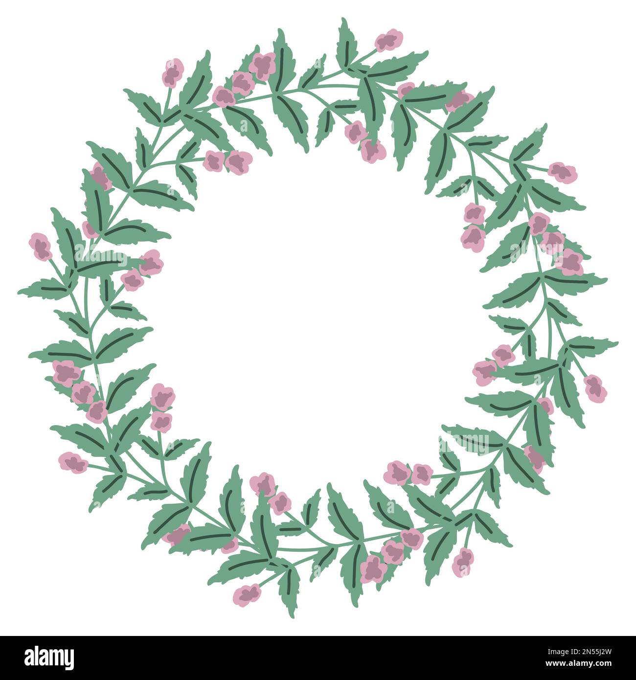 Decorative floral simple mint frame Stock Vector Image & Art - Alamy