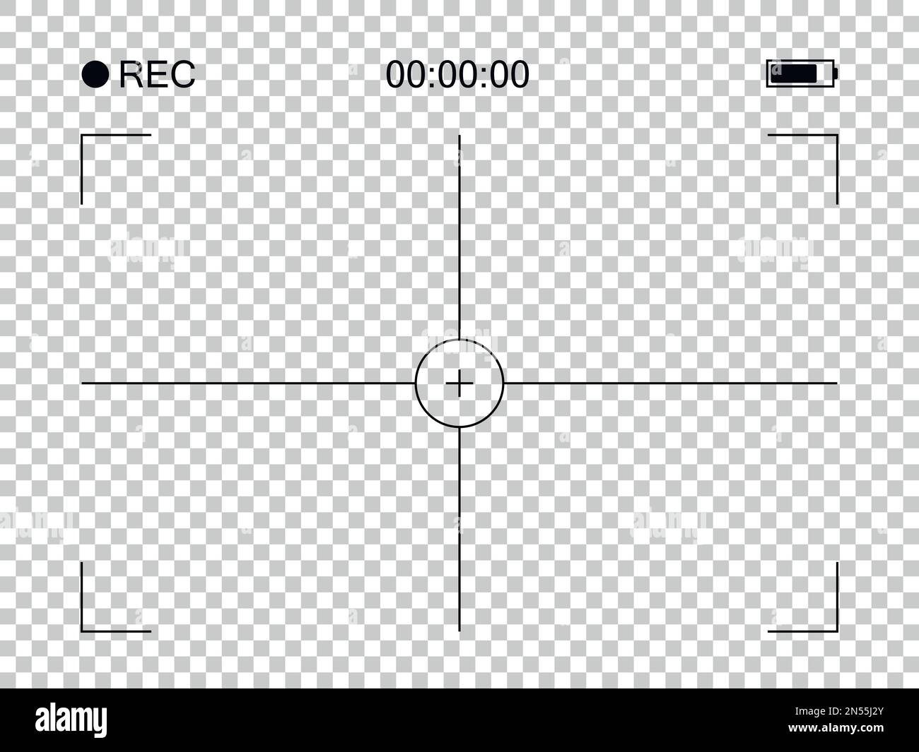 Photo camera frame cross viewfinder template. Vector illustration with ...