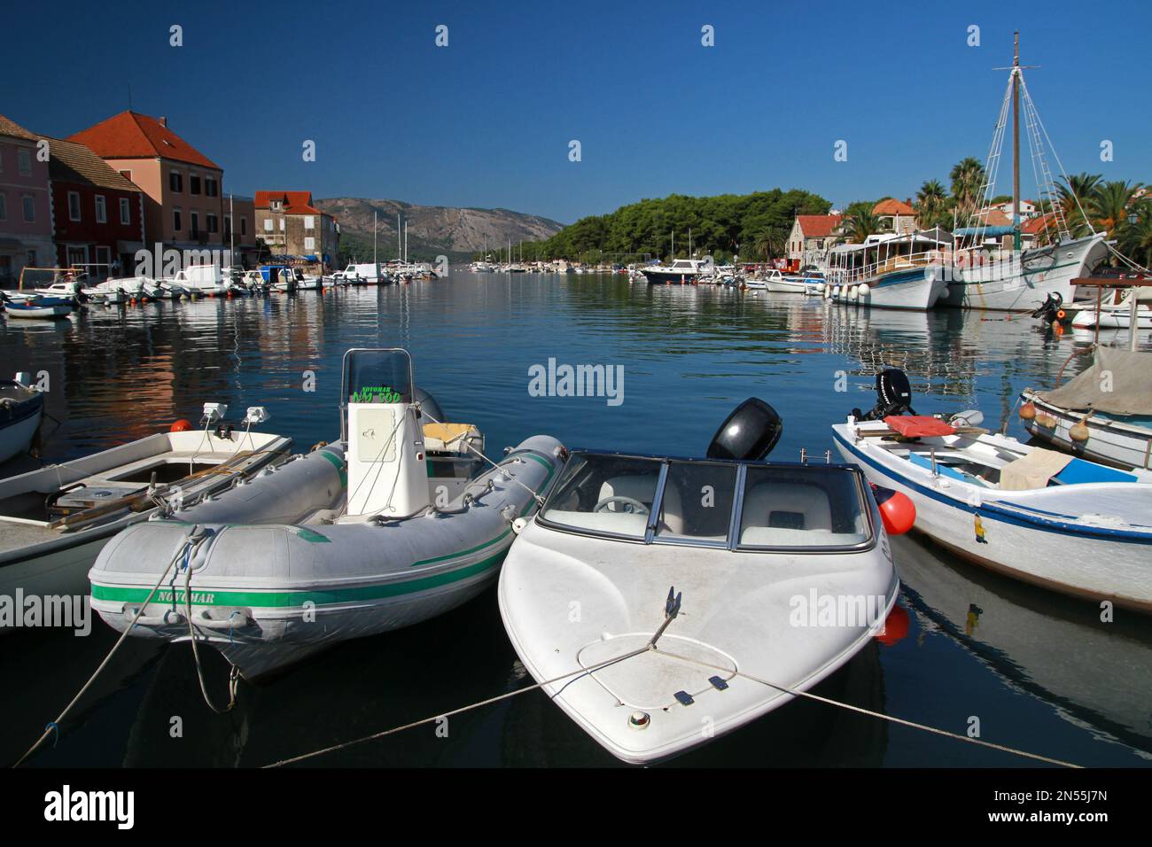 Old harbour in Stari Grad on Hvar Island, Croatia Stock Photo - Alamy