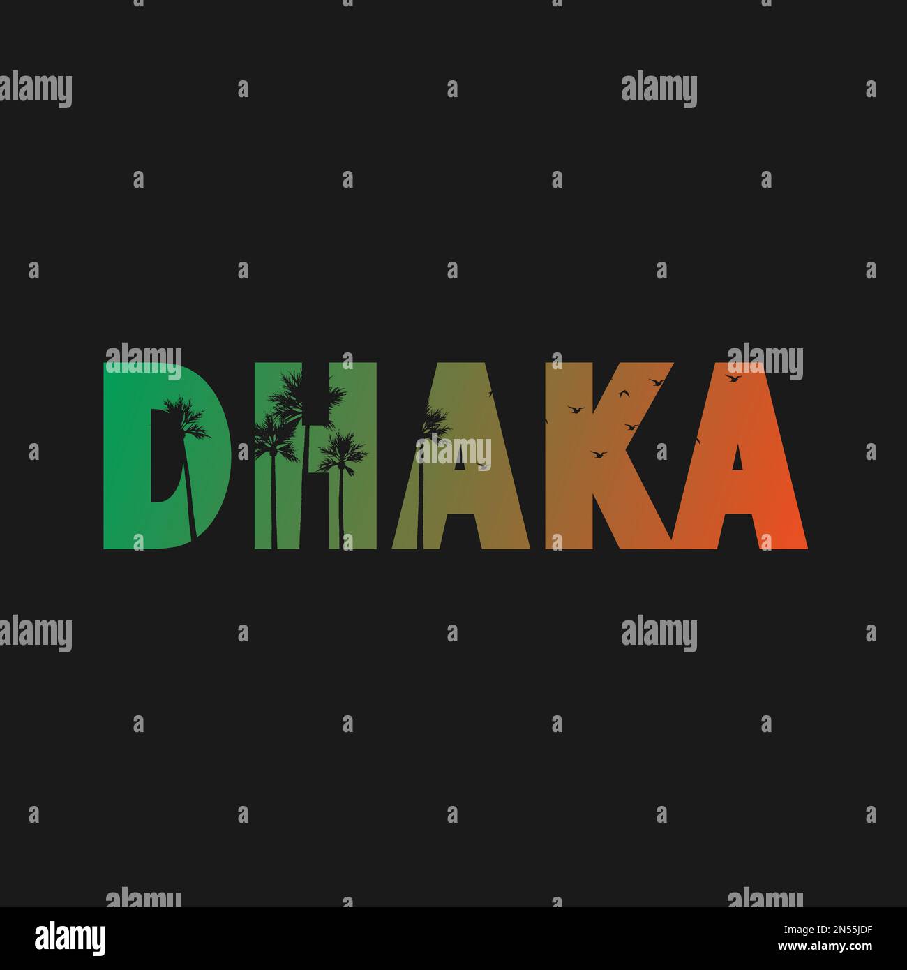 Dhaka typography text on dark background. Capital city of Bangladesh ...