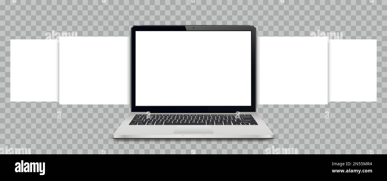 Laptop with blank web pages. Mockup for showing screenshots of web ...