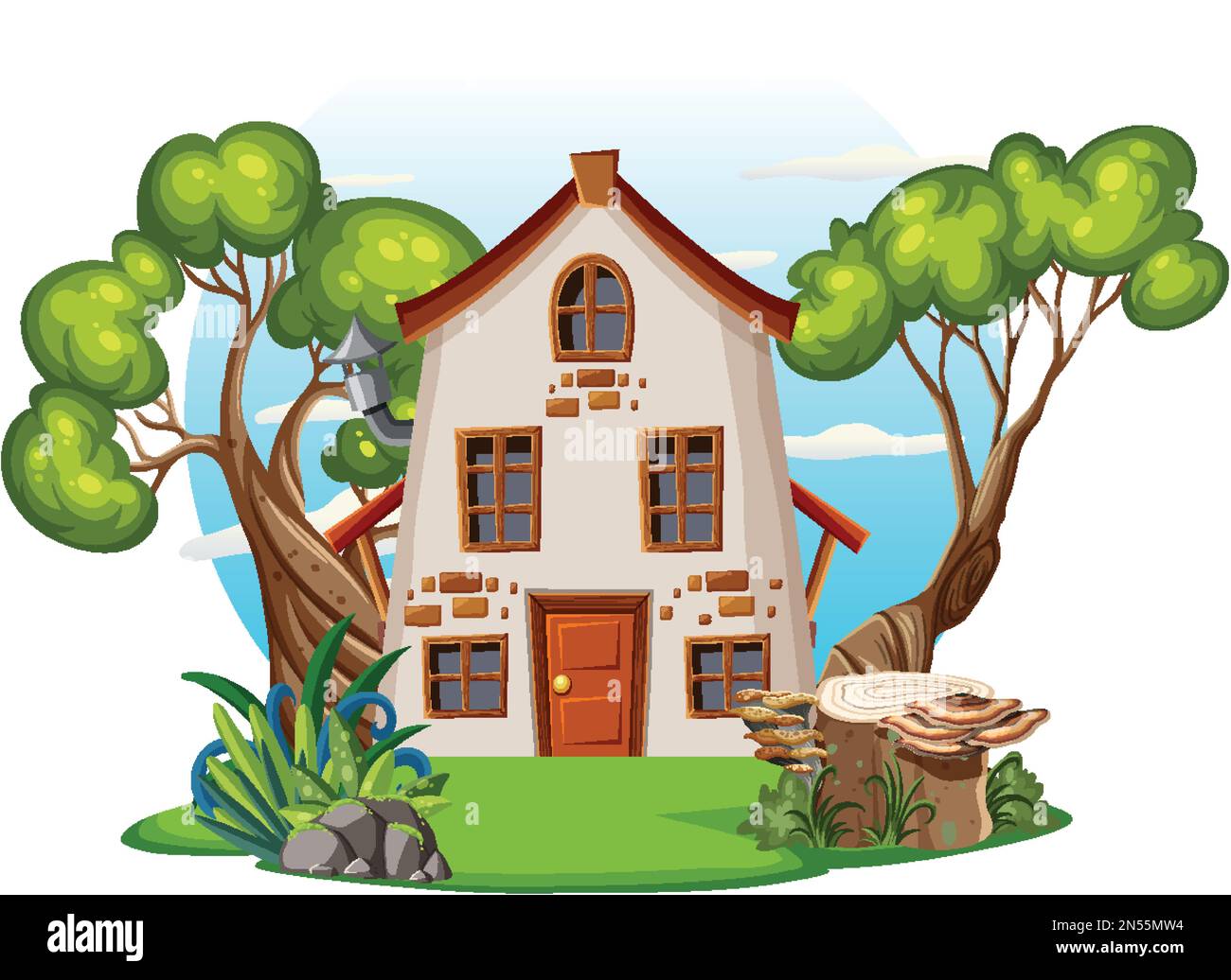 Fairytale house in cartoon style illustration Stock Vector Image & Art ...