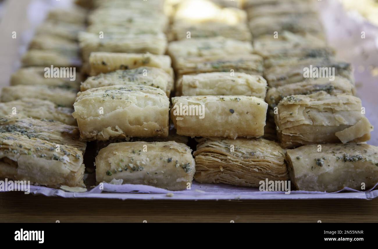 Detail of traditional arabic sweets in an old market in morocco Stock ...