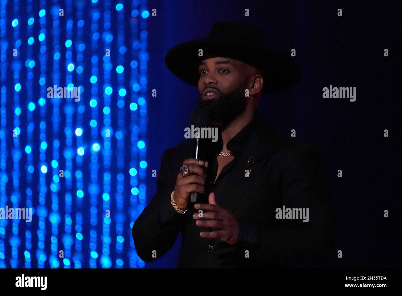 Master Story Teller Willie Moore Jr. attends the 24th annual Super Bowl ...