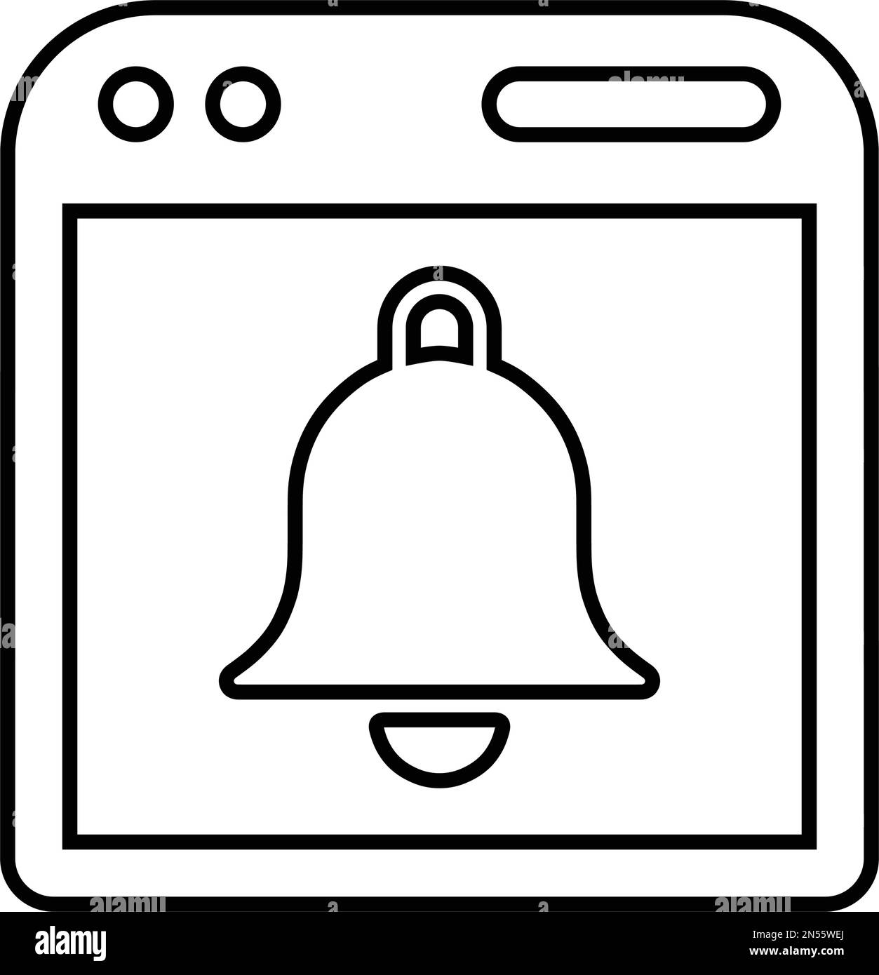 Web, alert, notify icon is isolated on white background. Use for ...