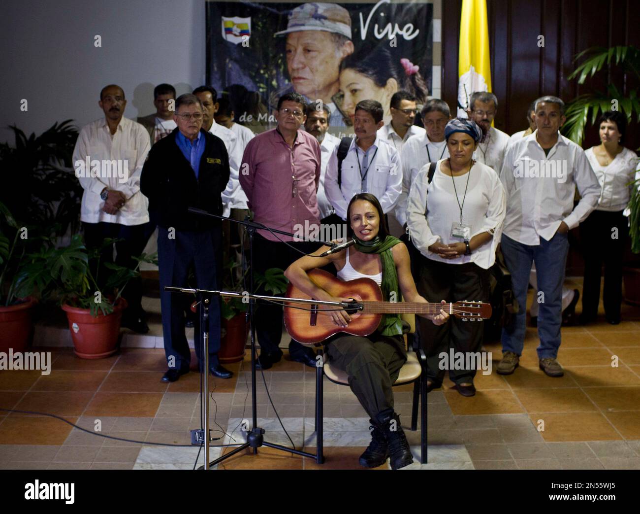 Dutch rebel Tanja Nijmeijer, center, from the Revolutionary Armed ...