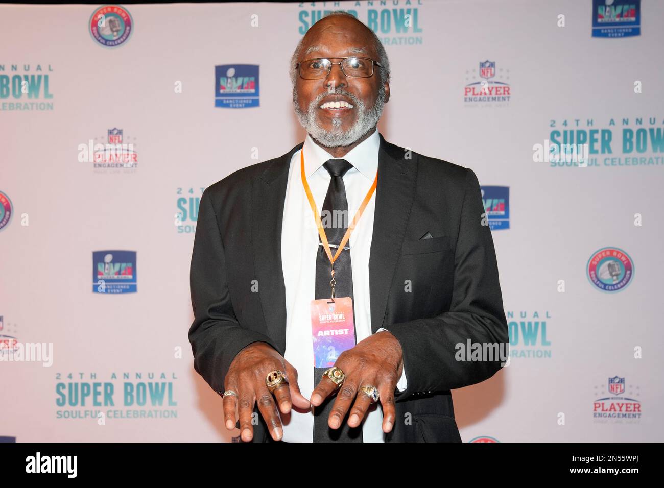 NFL Players Choir member Ken Woodard attends the 24th annual Super Bowl ...
