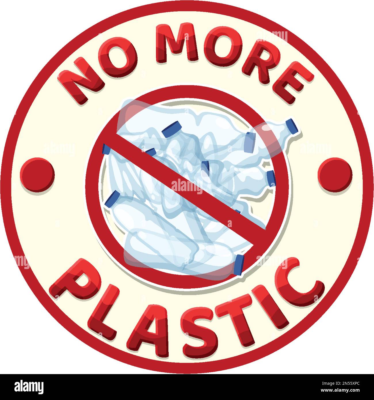 No more plastic logo banner design illustration Stock Vector Image ...