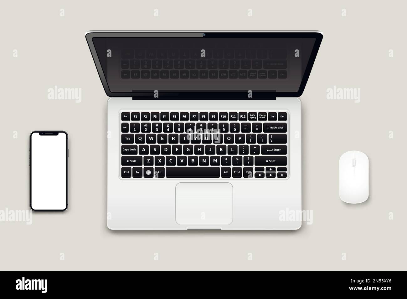 Open notebook laptop mouse Stock Vector Images - Alamy