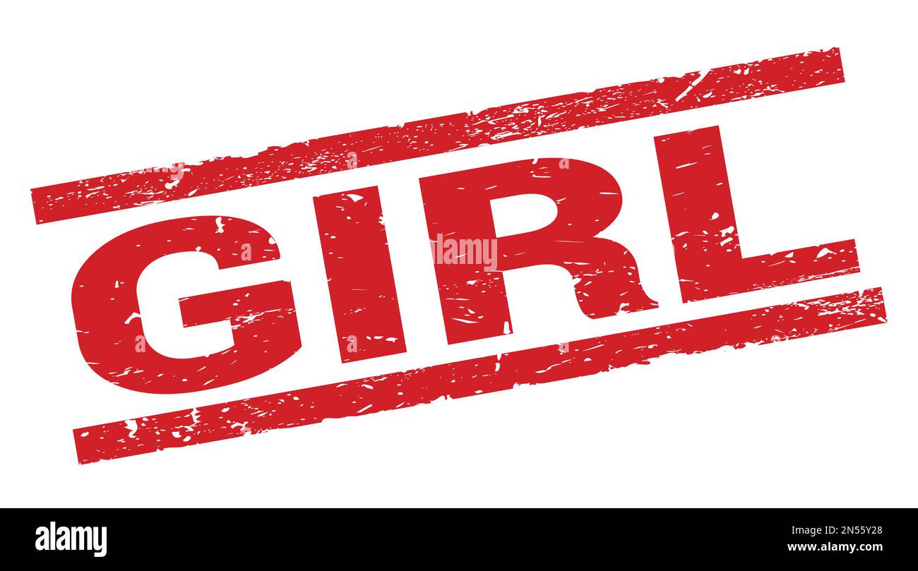 GIRL text written on red rectangle stamp sign Stock Photo - Alamy