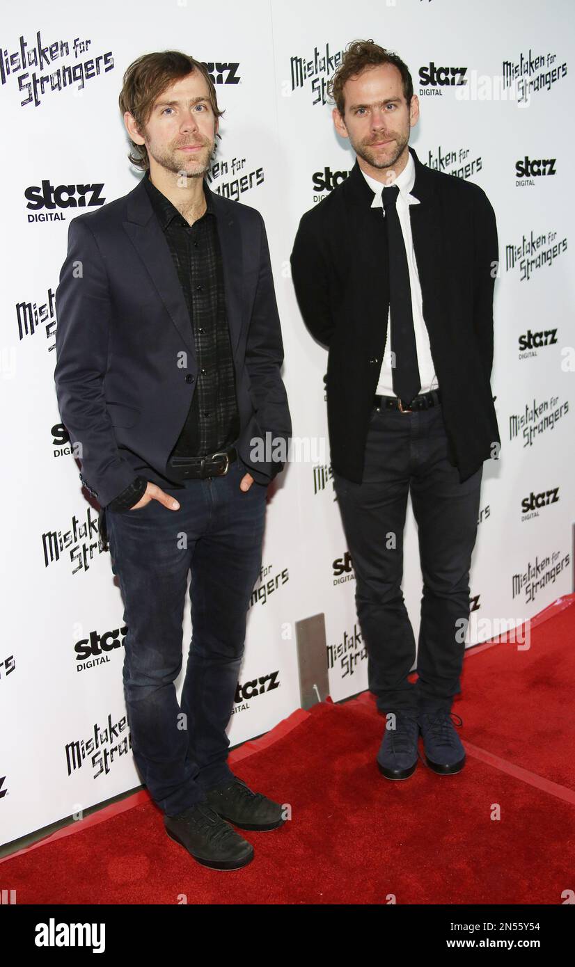 Aaron Dessner, left, and Bryce Dessner of The National band arrive at ...