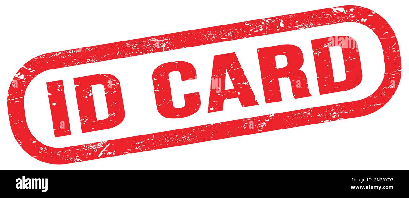 ID CARD, text on red rectangle stamp sign Stock Photo - Alamy