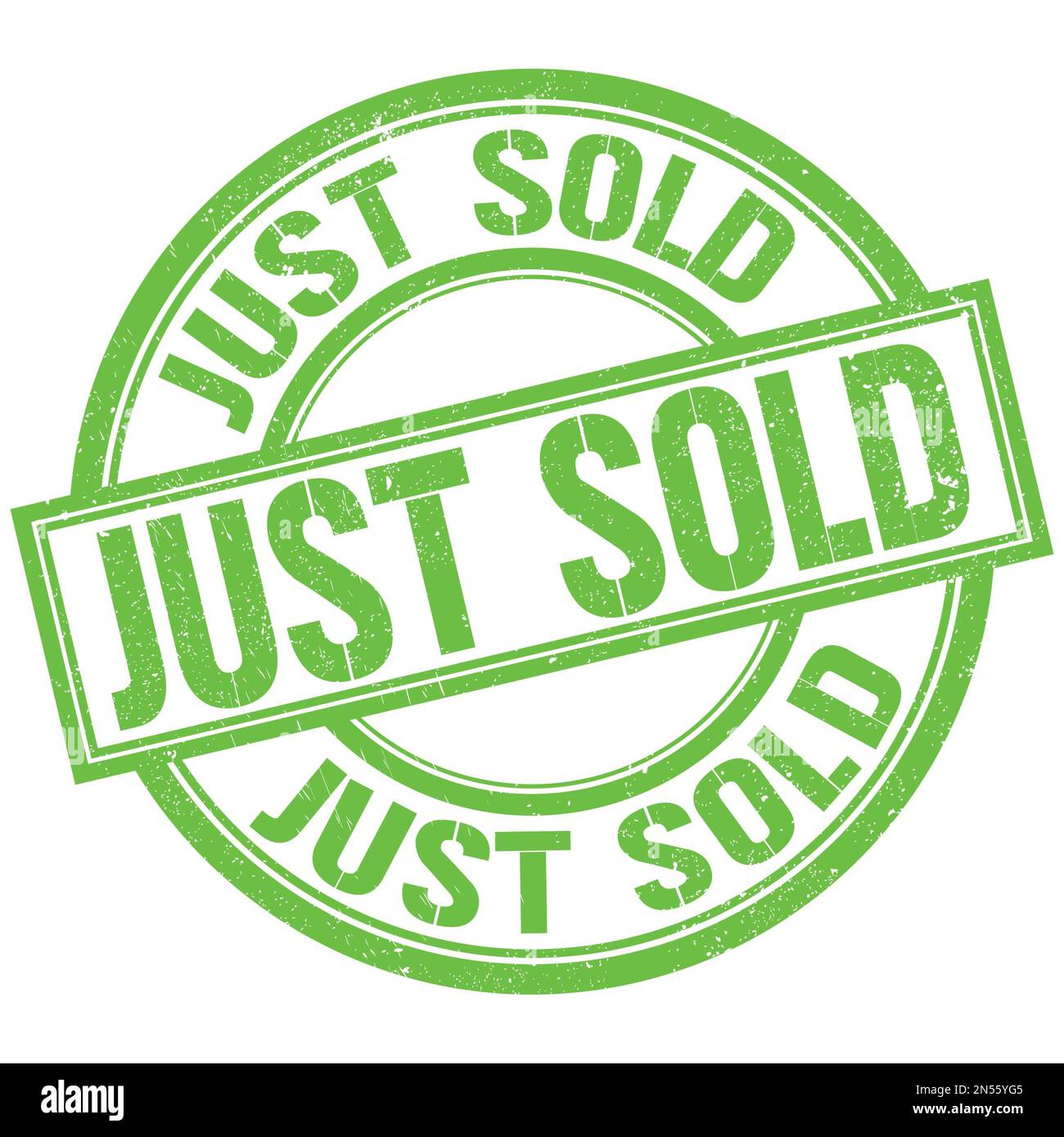 JUST SOLD text written word on green round stamp sign Stock Photo - Alamy