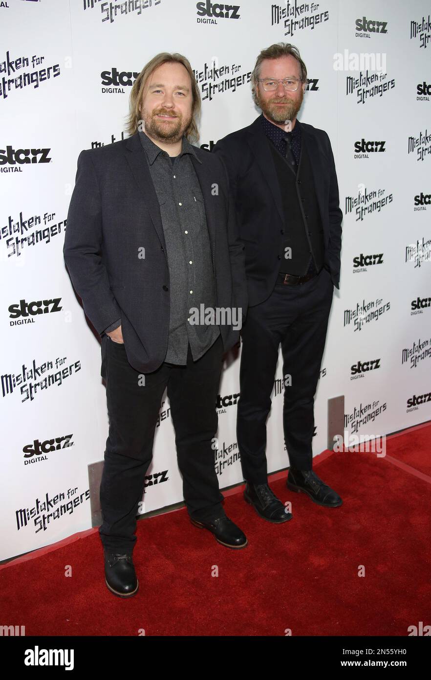 Tom Berninger, left, and Matt Berninger of The National band arrive at ...