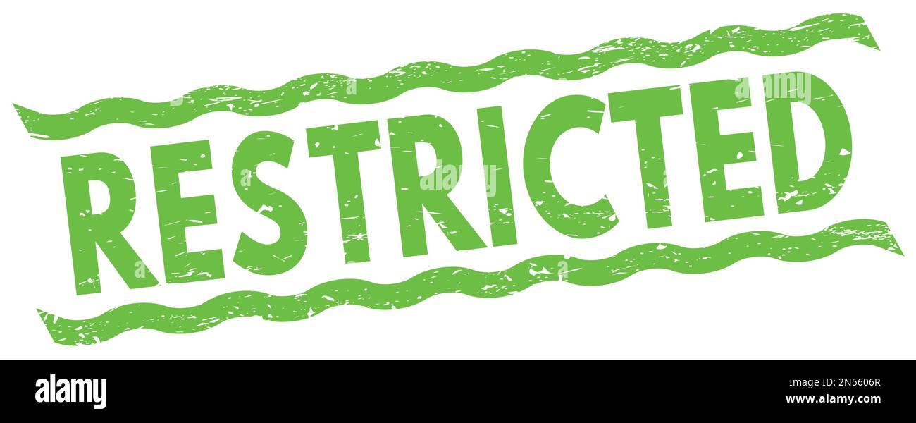RESTRICTED text written on green lines stamp sign Stock Photo - Alamy