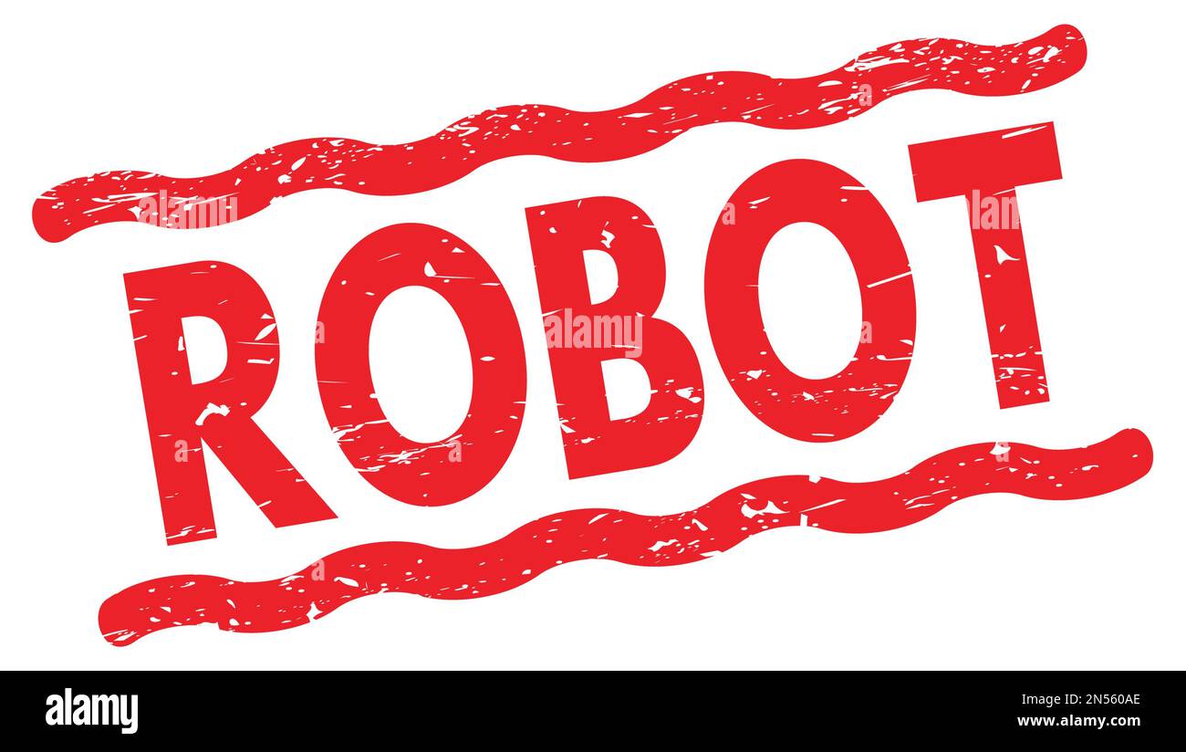 ROBOT text written on red lines stamp sign Stock Photo - Alamy