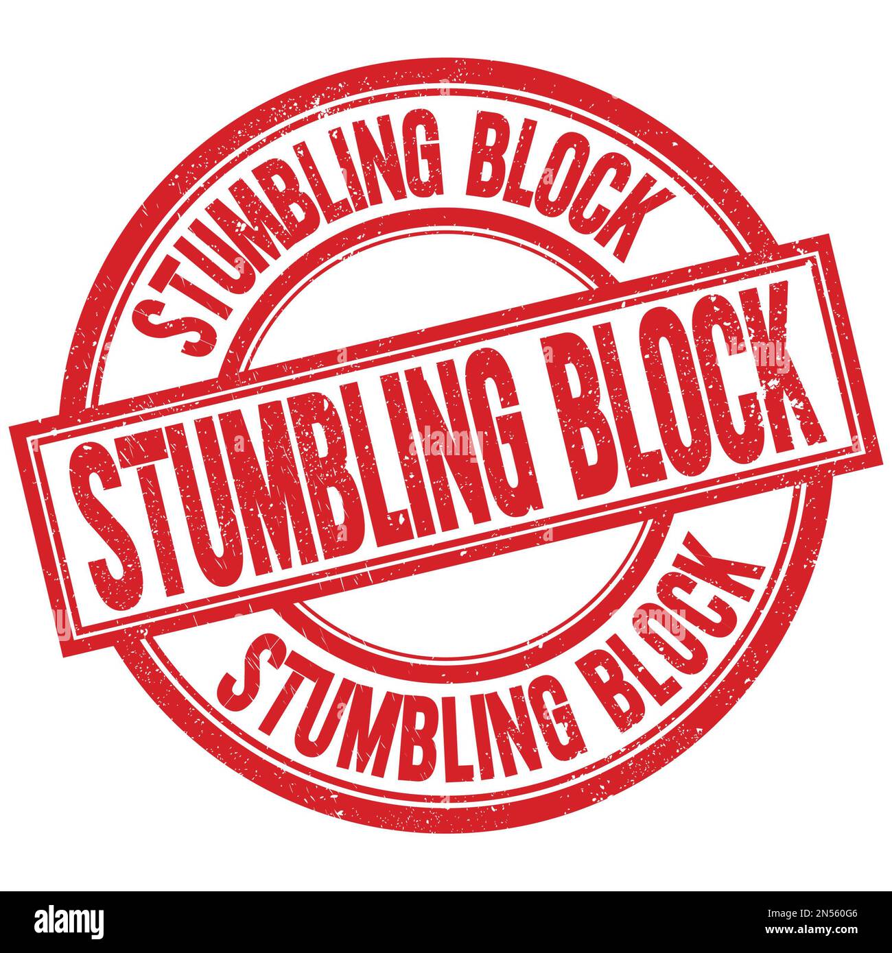 STUMBLING BLOCK text written word on red round stamp sign Stock Photo ...
