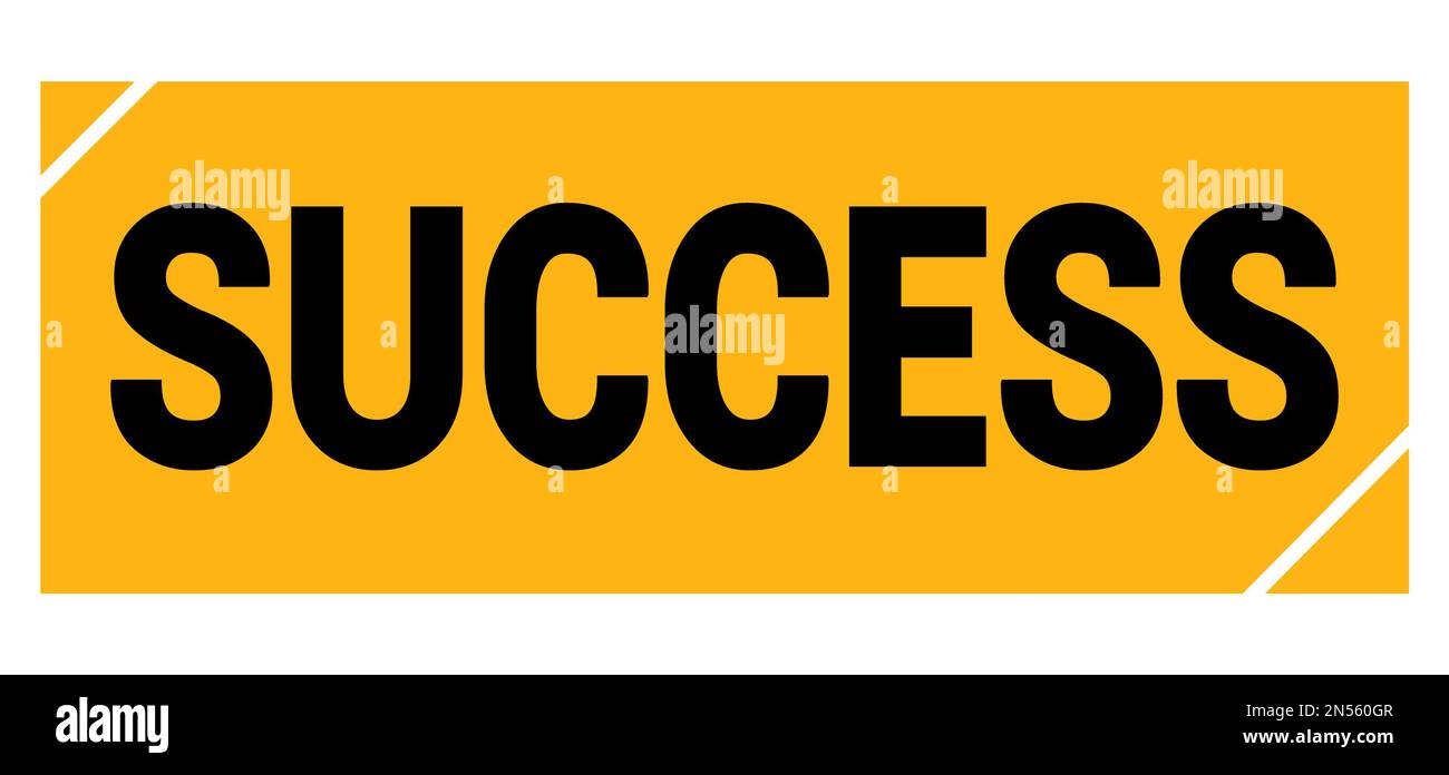 SUCCESS text written on yellow-black grungy stamp sign Stock Photo - Alamy