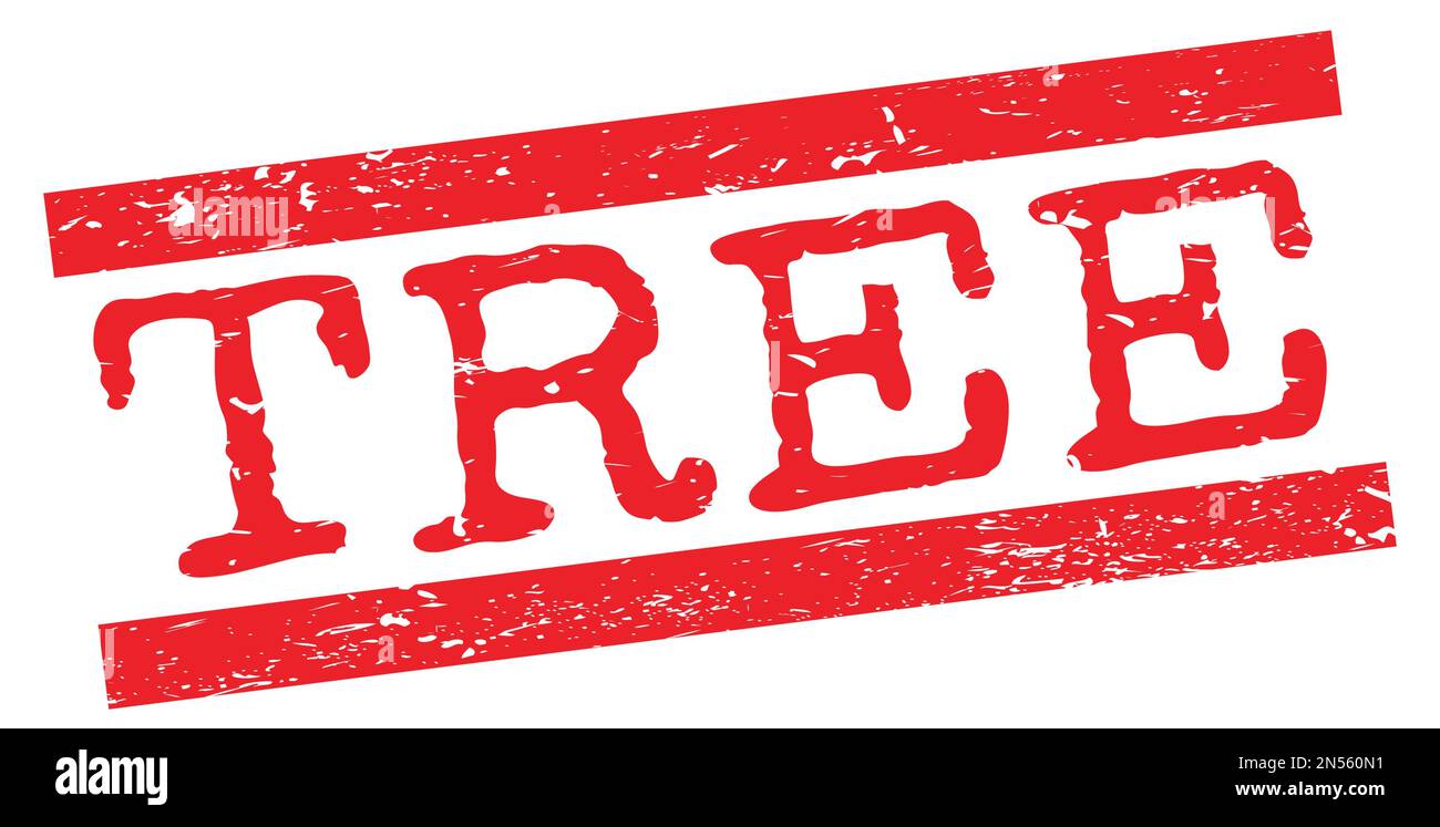 TREE text written on red grungy lines stamp sign Stock Photo - Alamy