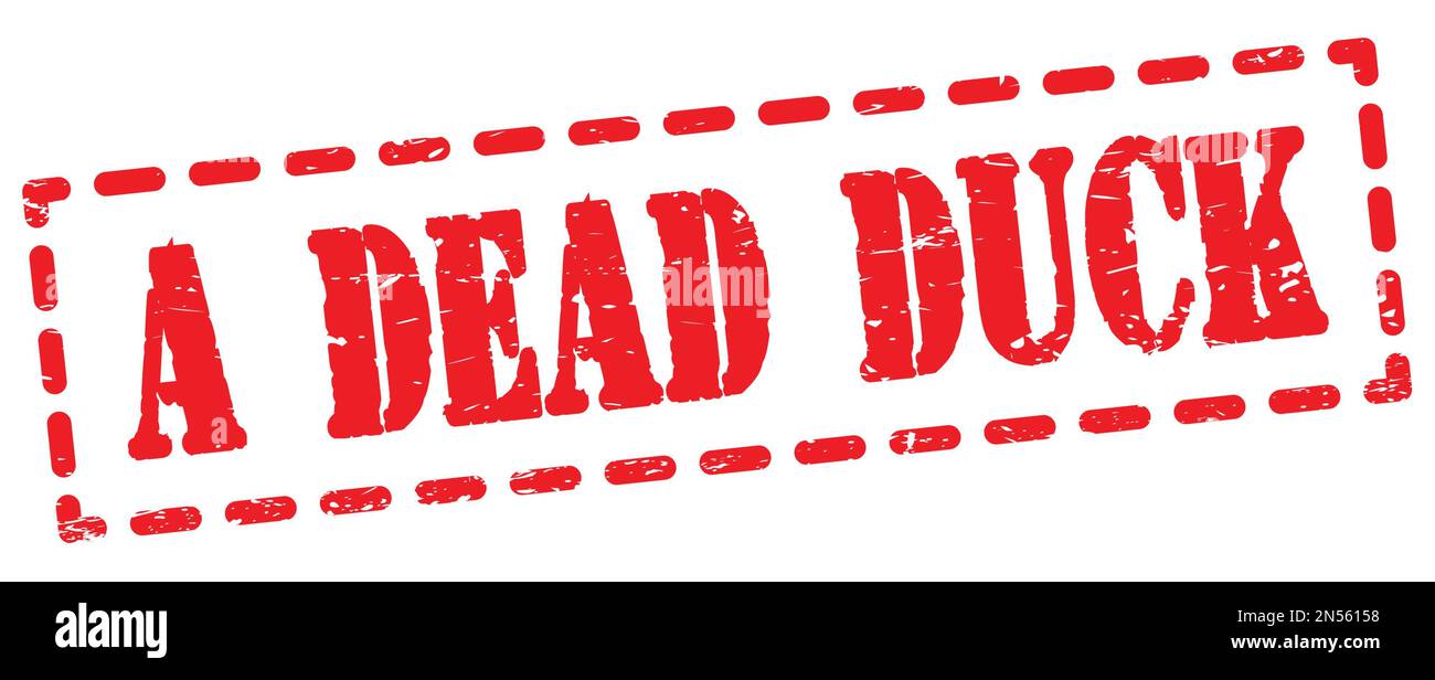 A DEAD DUCK text written on red dash stamp sign Stock Photo - Alamy