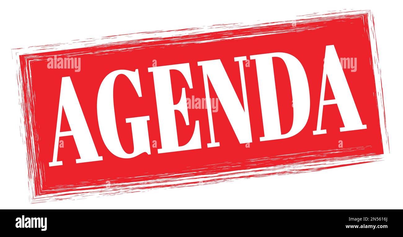 Agenda text on red hi-res stock photography and images - Alamy