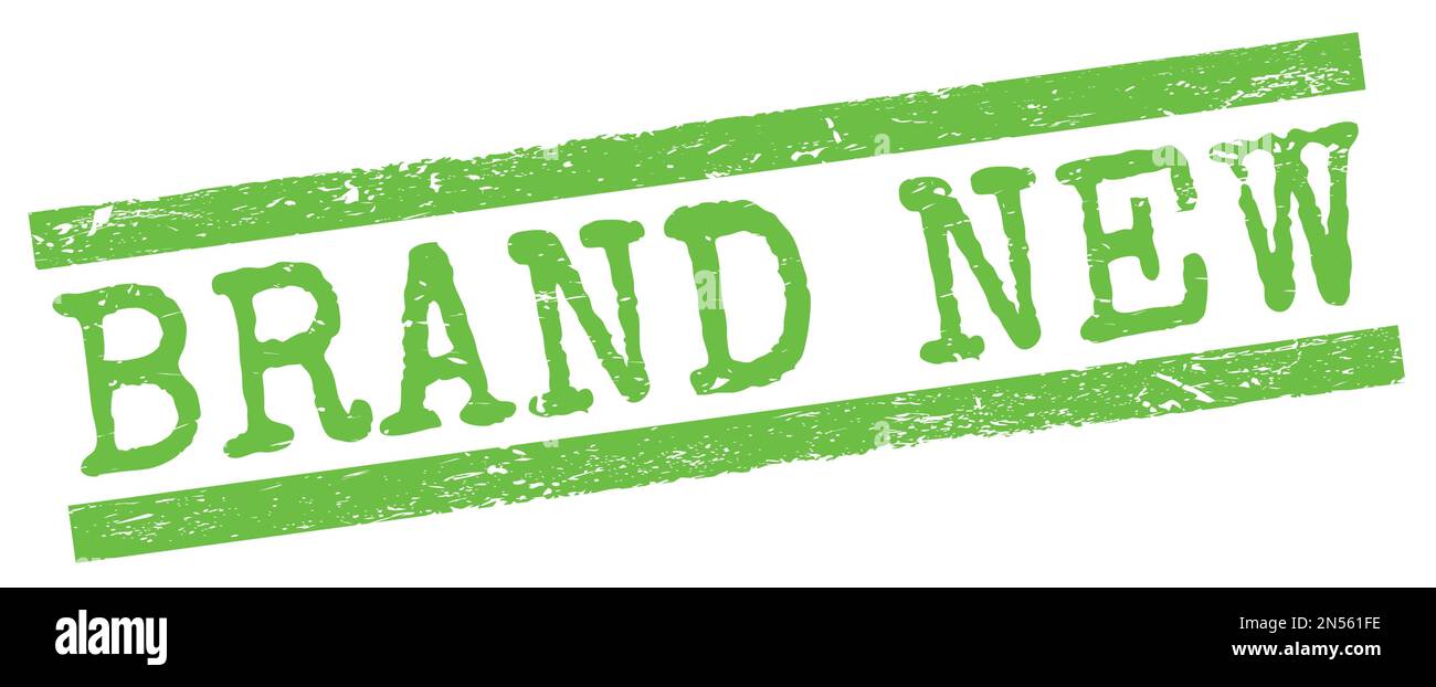 BRAND NEW text written on green grungy lines stamp sign Stock Photo - Alamy