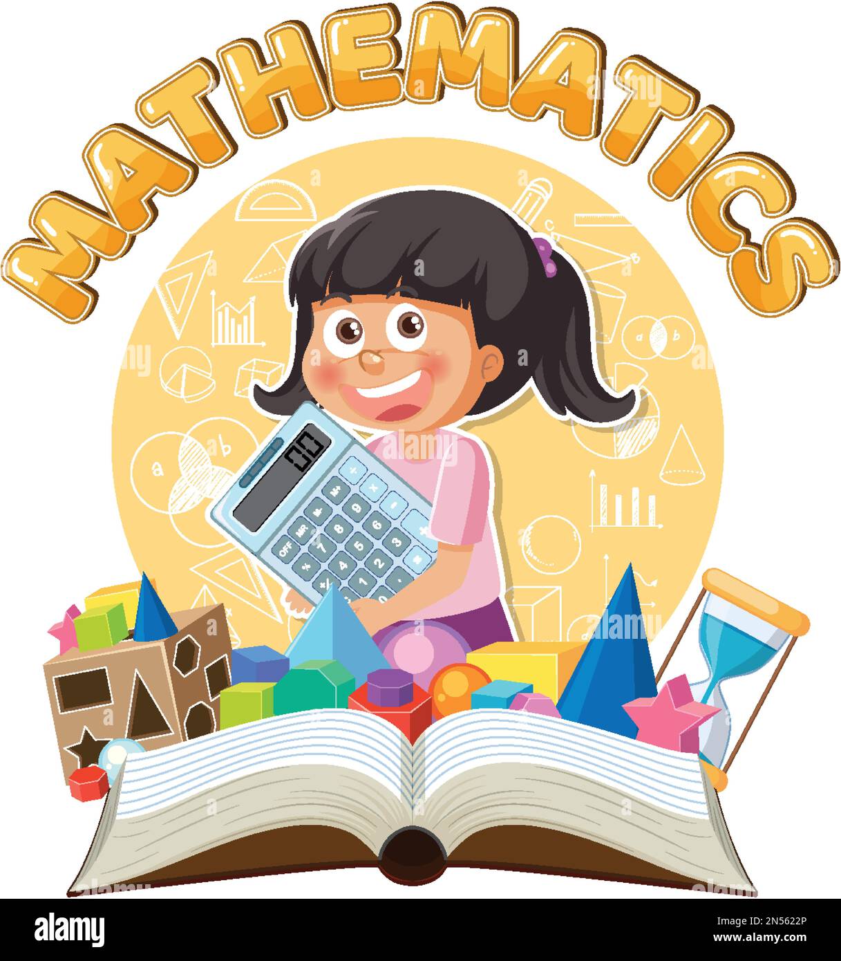 Math girl isolated banner illustration Stock Vector Image & Art - Alamy