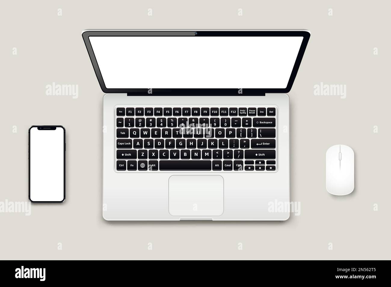 Open laptop white mouse Stock Vector Images - Alamy
