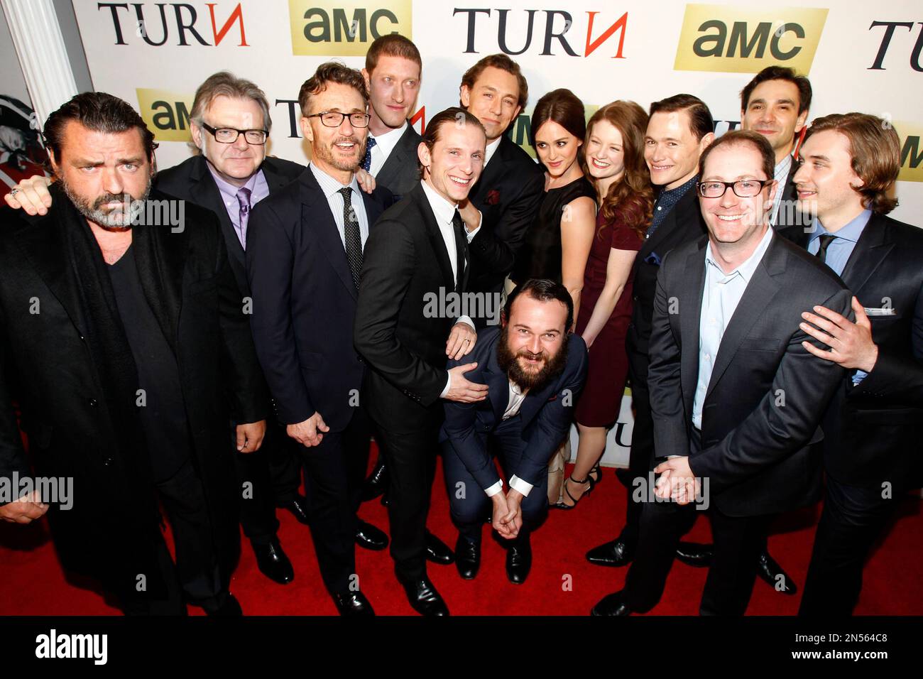 The executive producers and cast of AMC's new series "TURN" attend the premiere of AMC's TURN at ...