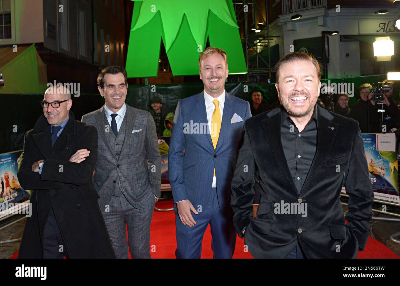 Actors Stanley Tucci, Ty Burrell, Director James Bobin and actor Ricky ...