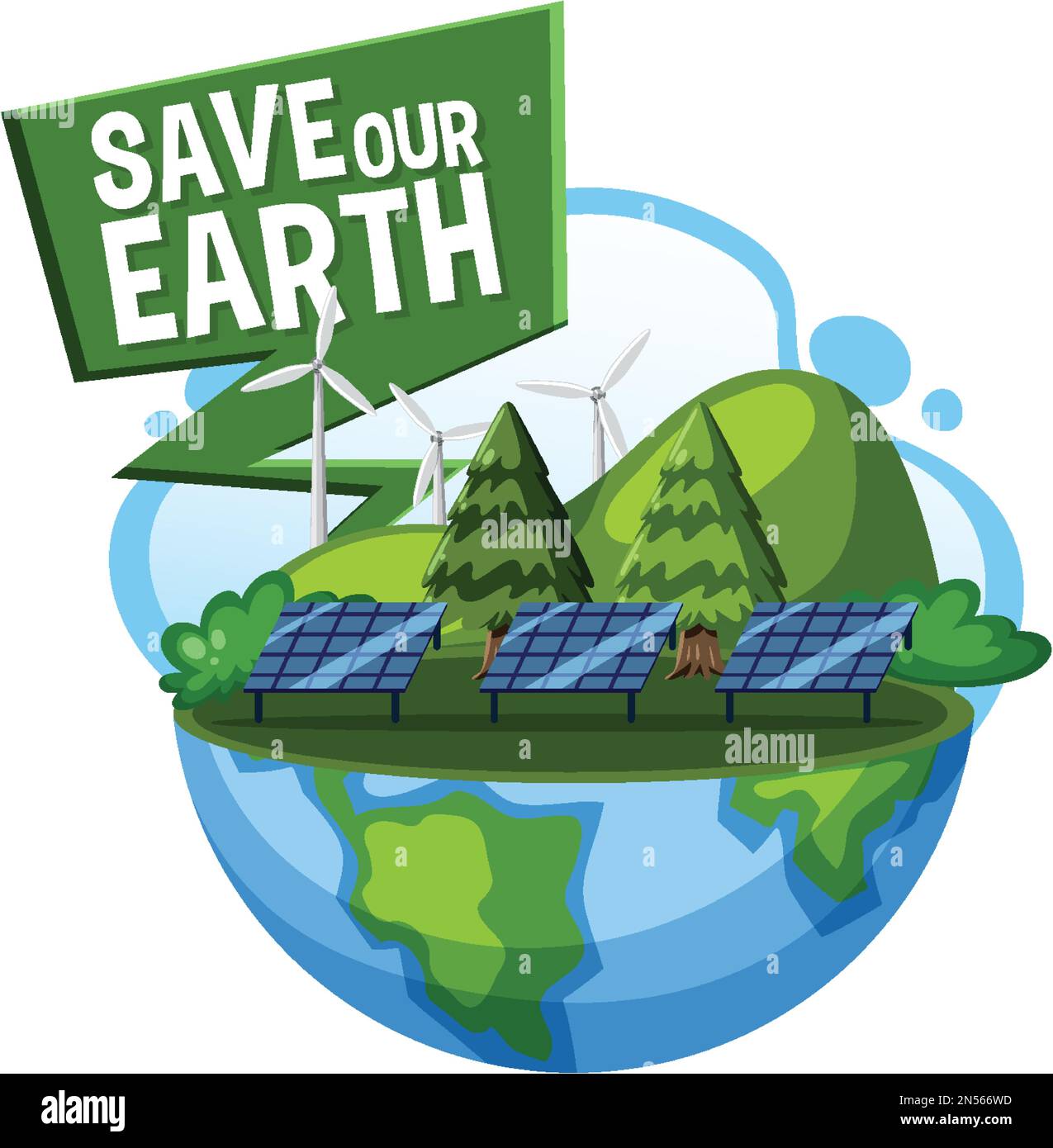 Save the earth banner design illustration Stock Vector Image & Art - Alamy