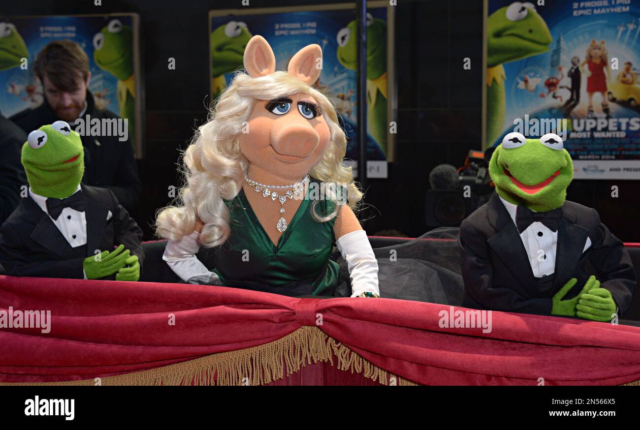 Kermit the Frog, Miss Piggy, Constantine attend the Muppets Most Wanted ...