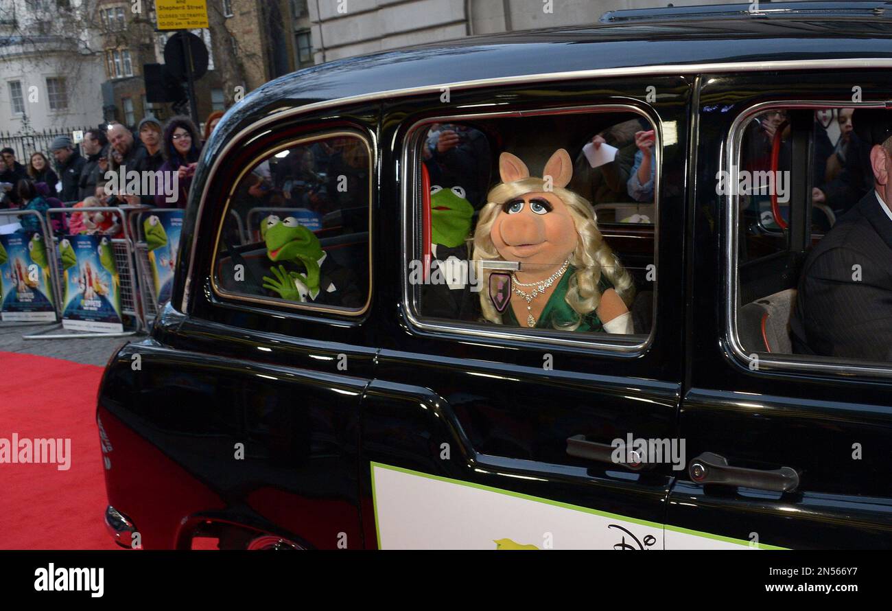 Kermit the Frog, Miss Piggy attend the Muppets Most Wanted - VIP film screening at the Curzon ...