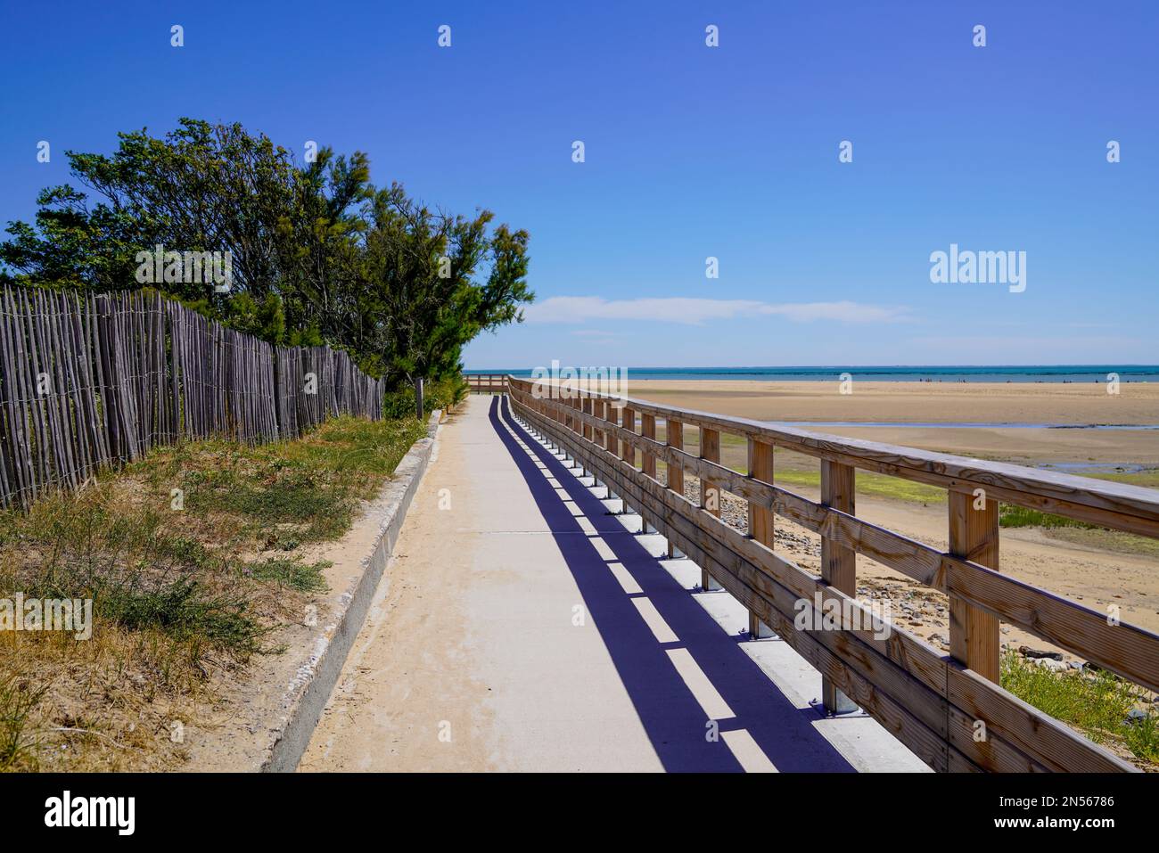 access to atlantic ocean beach in sand pontoon on Jard-sur-Mer in ...