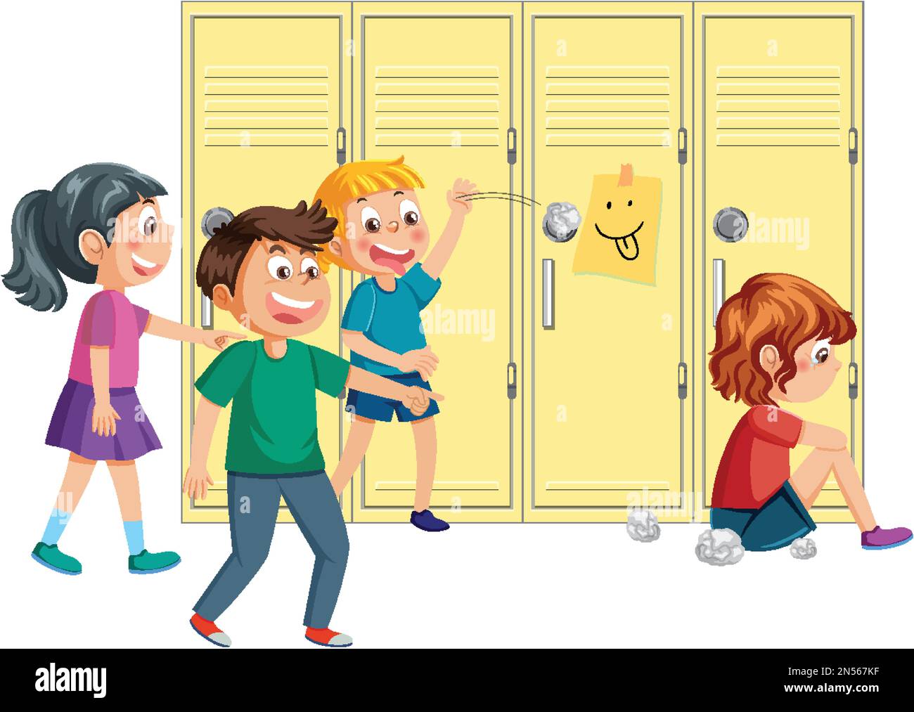 Children bullying their friend illustration Stock Vector Image & Art ...