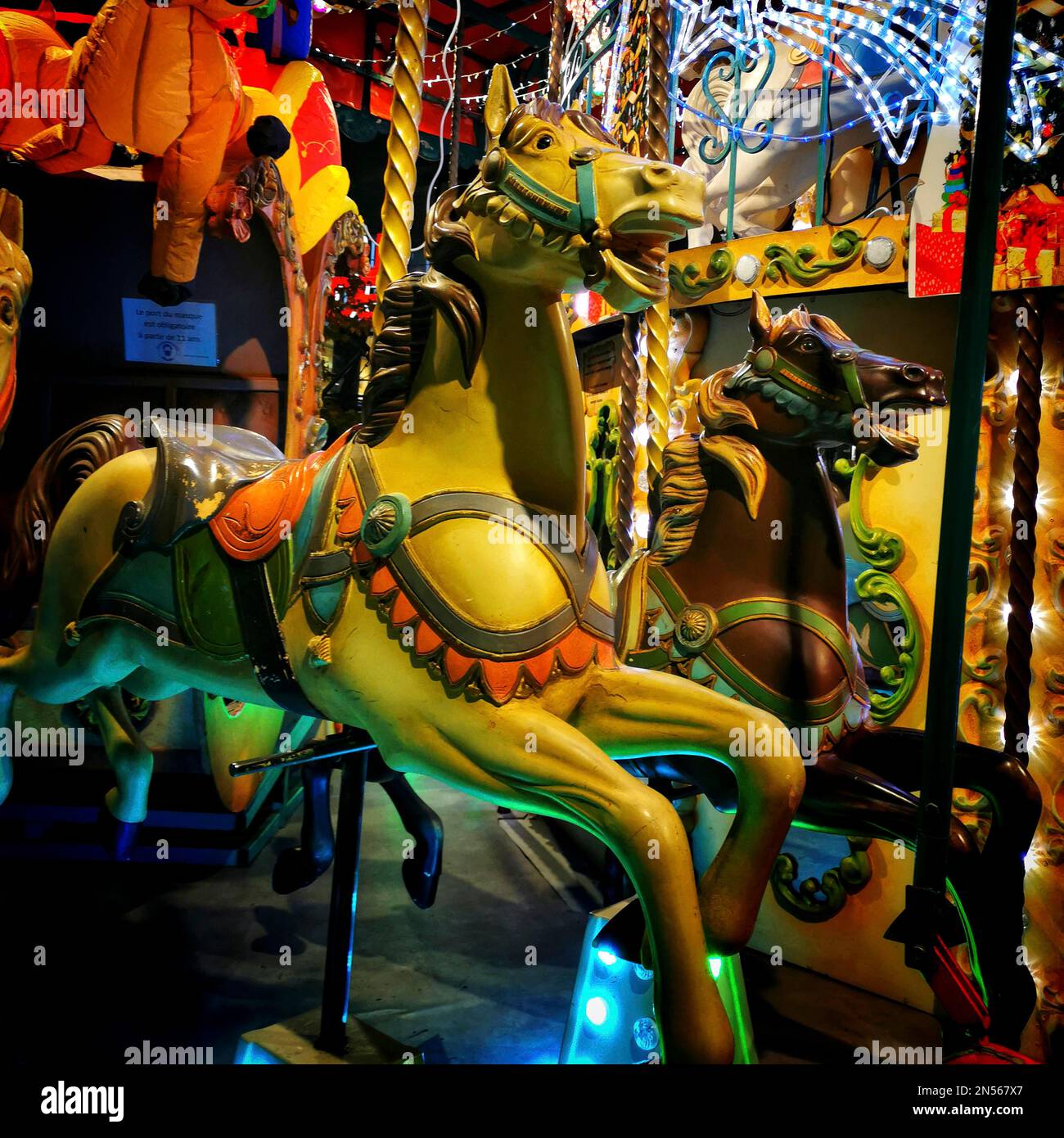 Carousel horses. France Stock Photo - Alamy