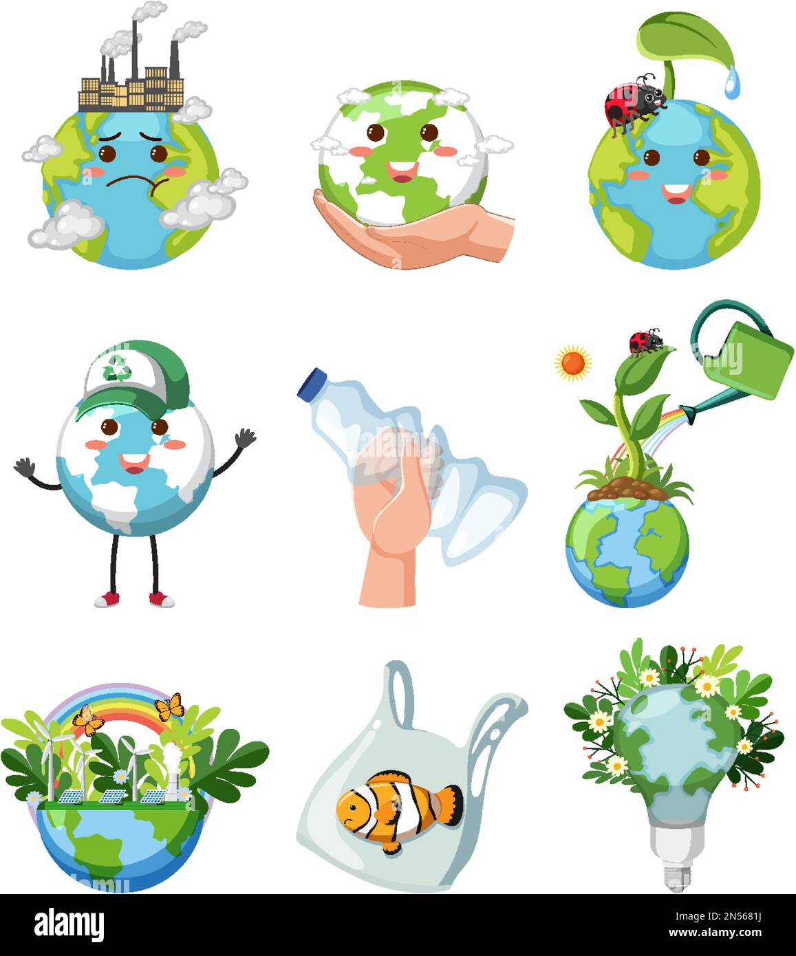 Save the earth elements set illustration Stock Vector Image & Art - Alamy