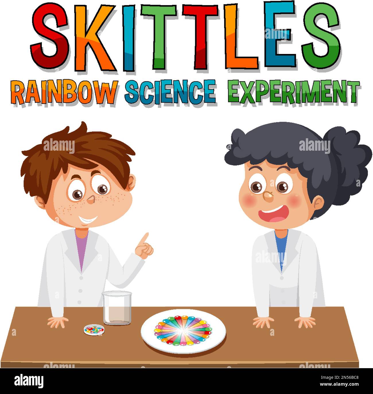 Rainbow skittles science experiment illustration Stock Vector Image ...