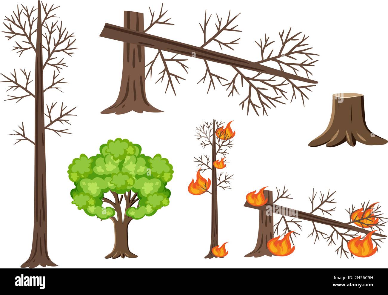Set of tree cut illustration Stock Vector Image & Art - Alamy
